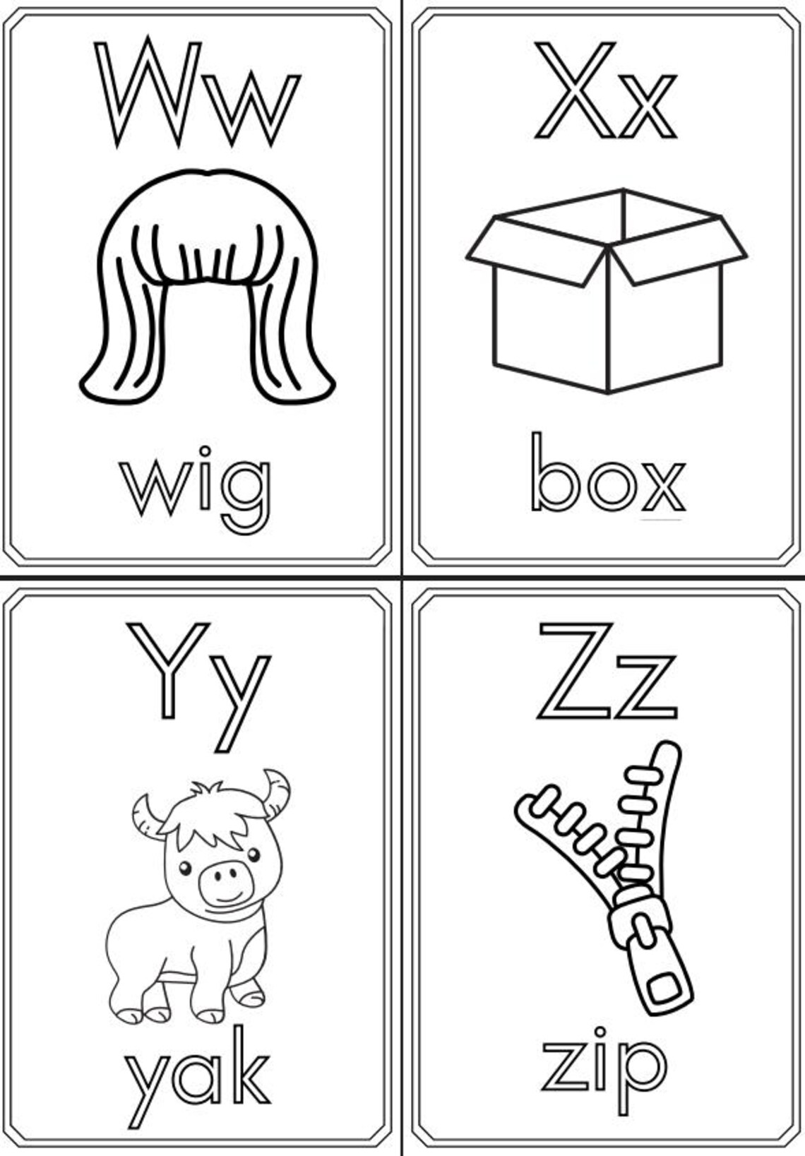Printable Alphabet/phonics Coloring Sheets - Etsy
