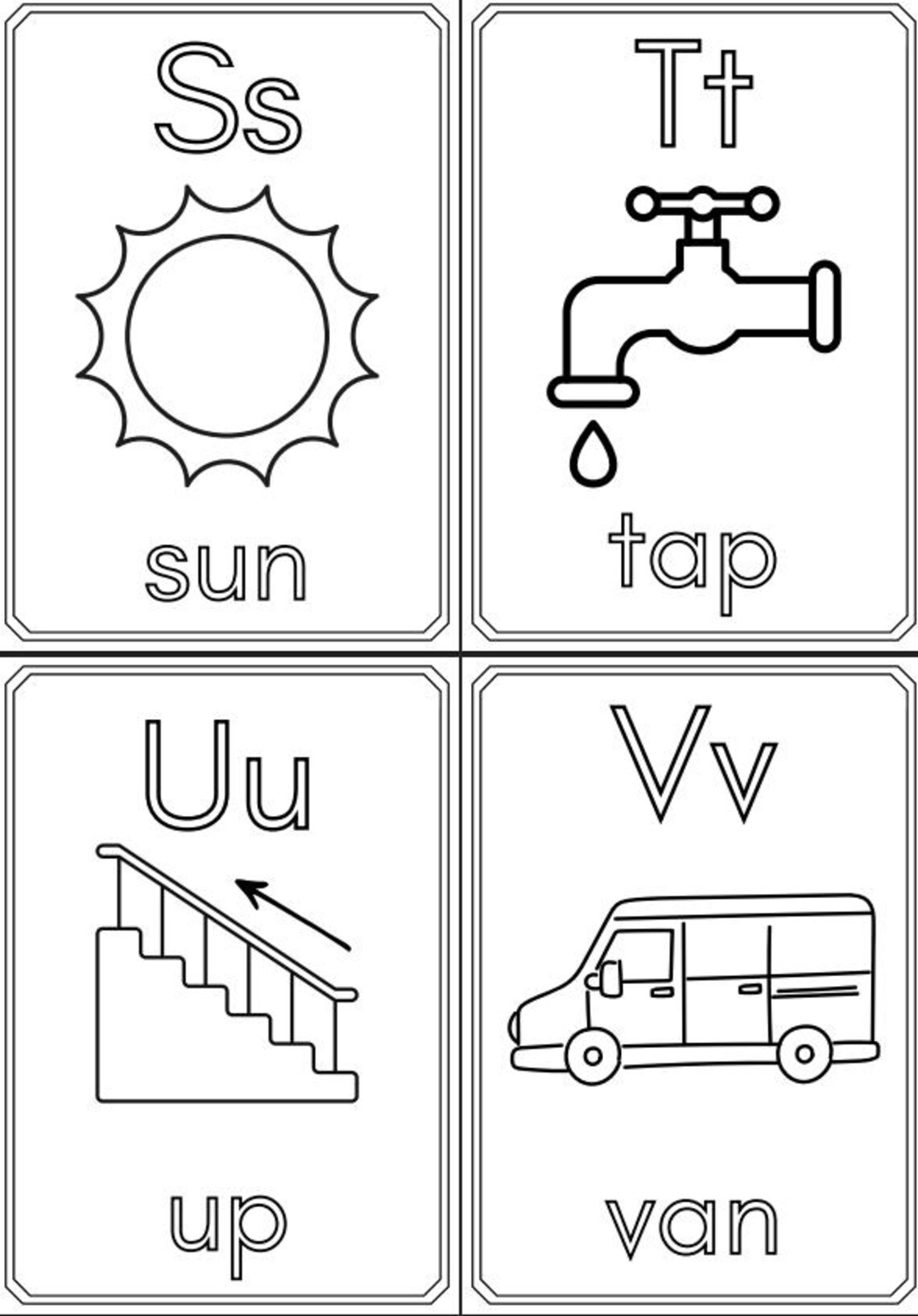 Printable Alphabet/phonics Coloring Sheets - Etsy