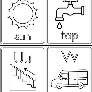 Printable Alphabet/phonics Coloring Sheets - Etsy