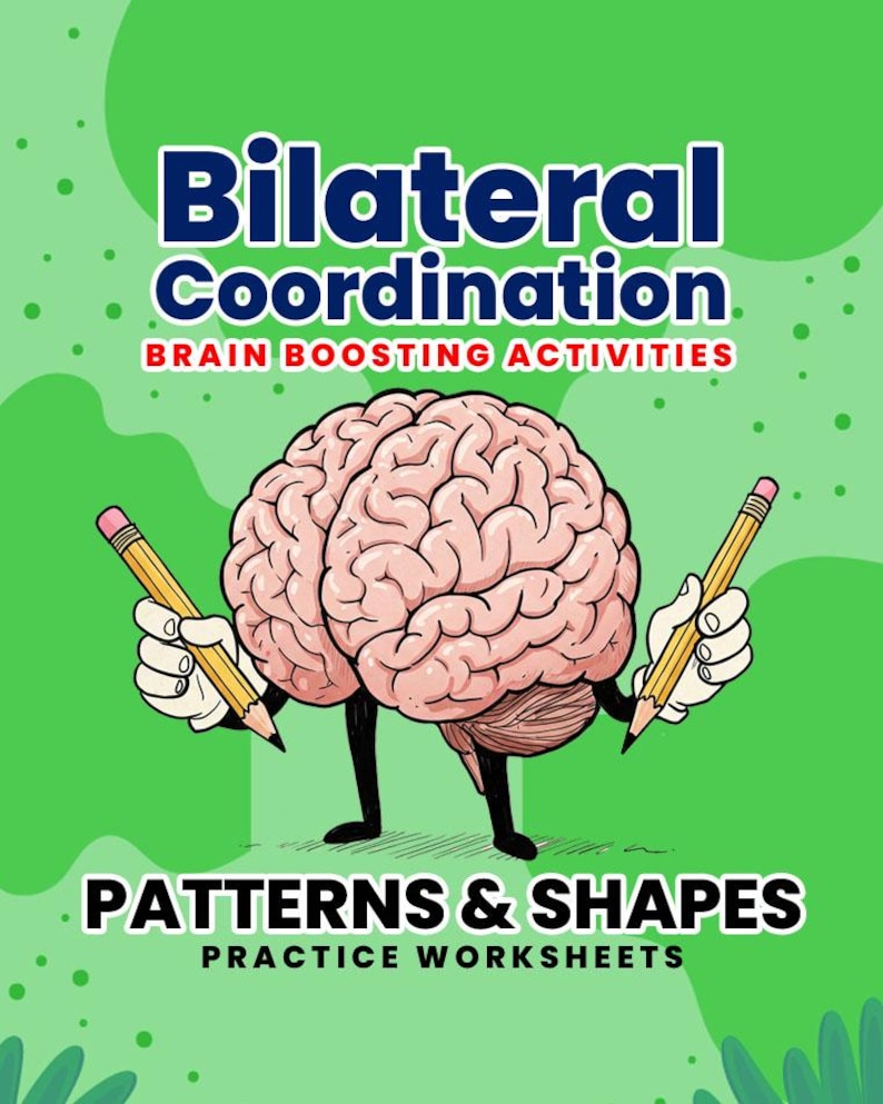 Bilateral Brain Coordination Worksheets: Shapes & Patterns (PDF) - Etsy