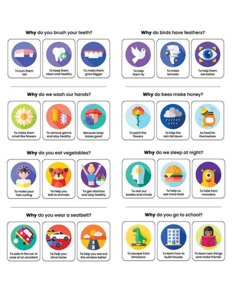 Why Questions Flash Cards | Speech Therapy, Autism (digital Download ...
