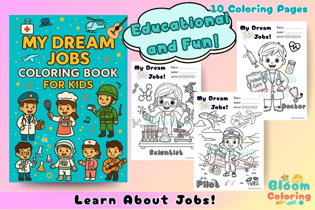 Careers Coloring Pages for Kids | Coloring Book for Kids | Educational ...