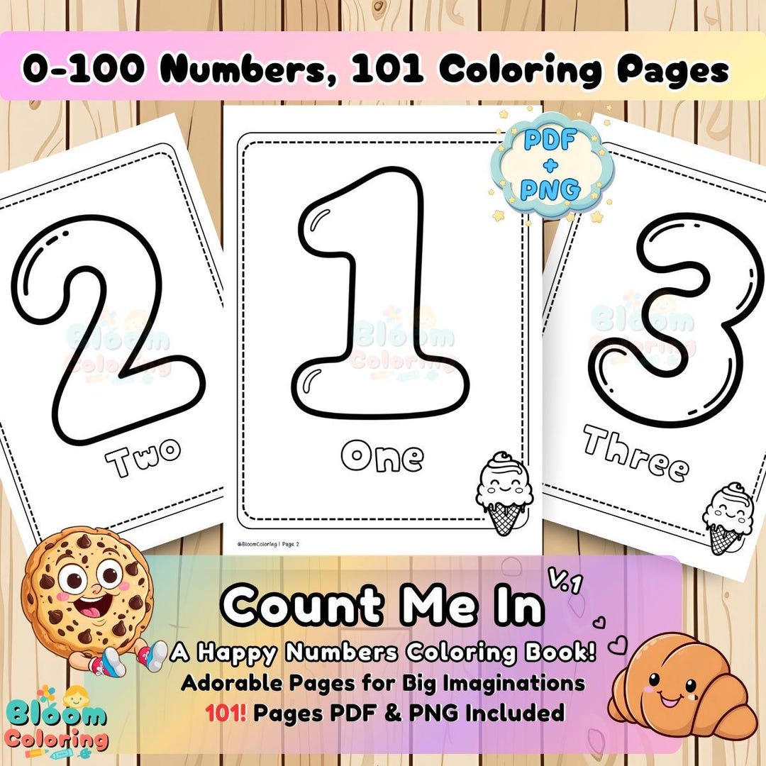 Numbers Coloring Pages for Kids | 0–100 Printable Counting Book | Fun ...