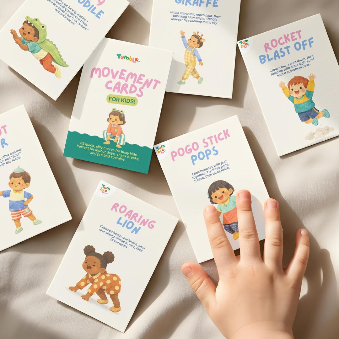 25 Movement Cards for Kids Gross Motor Activities for Indoor Active ...