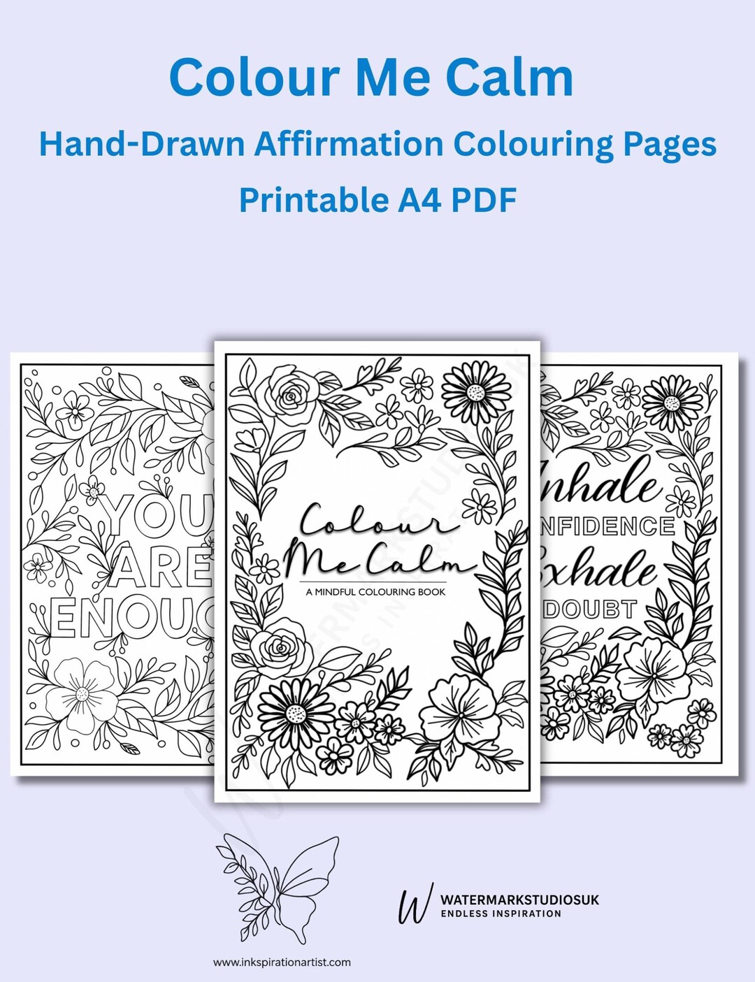 Hand-drawn Colouring Pages | Neurodivergent Affirmations for Anxiety ...