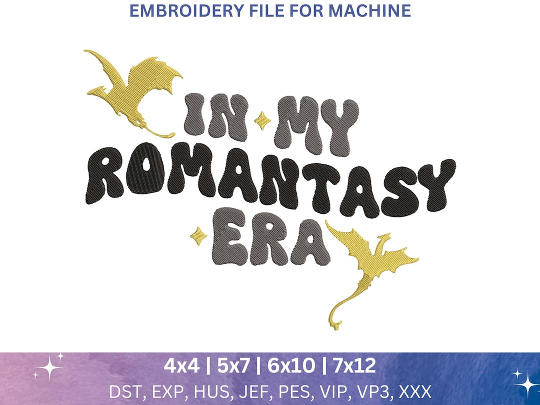 Romantasy Book Embroidery Design Book Lover Embroidery Pattern Bookish ...