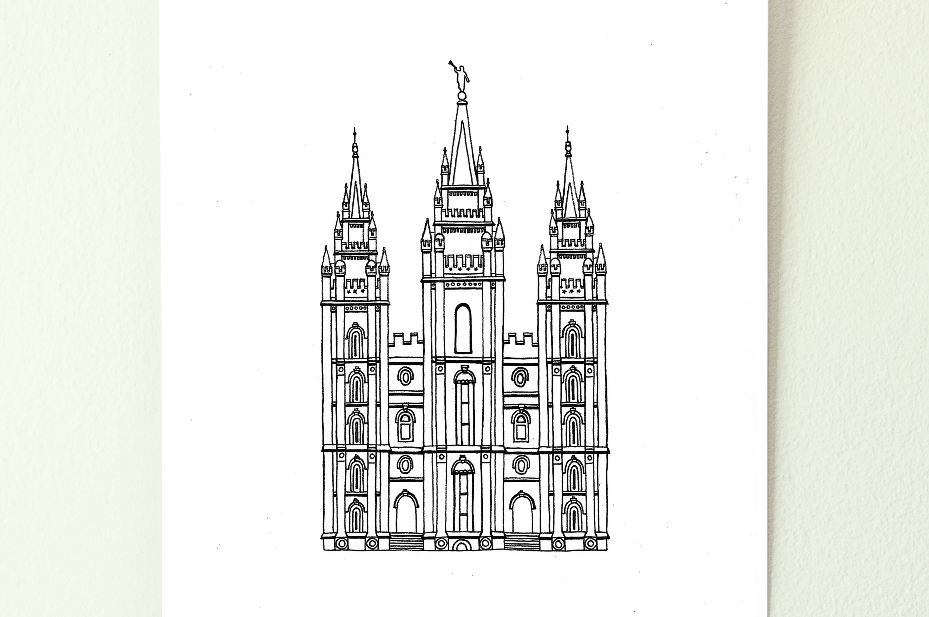 Buy LDS Temple Salt Lake City Temple SLC Temple Line Drawing Online in ...