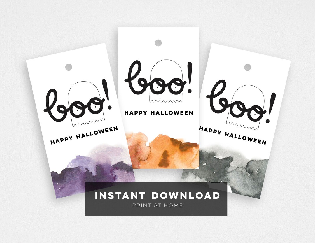Boo! Halloween Gift Tag | Instant Download | Halloween Party Favor Tag ...