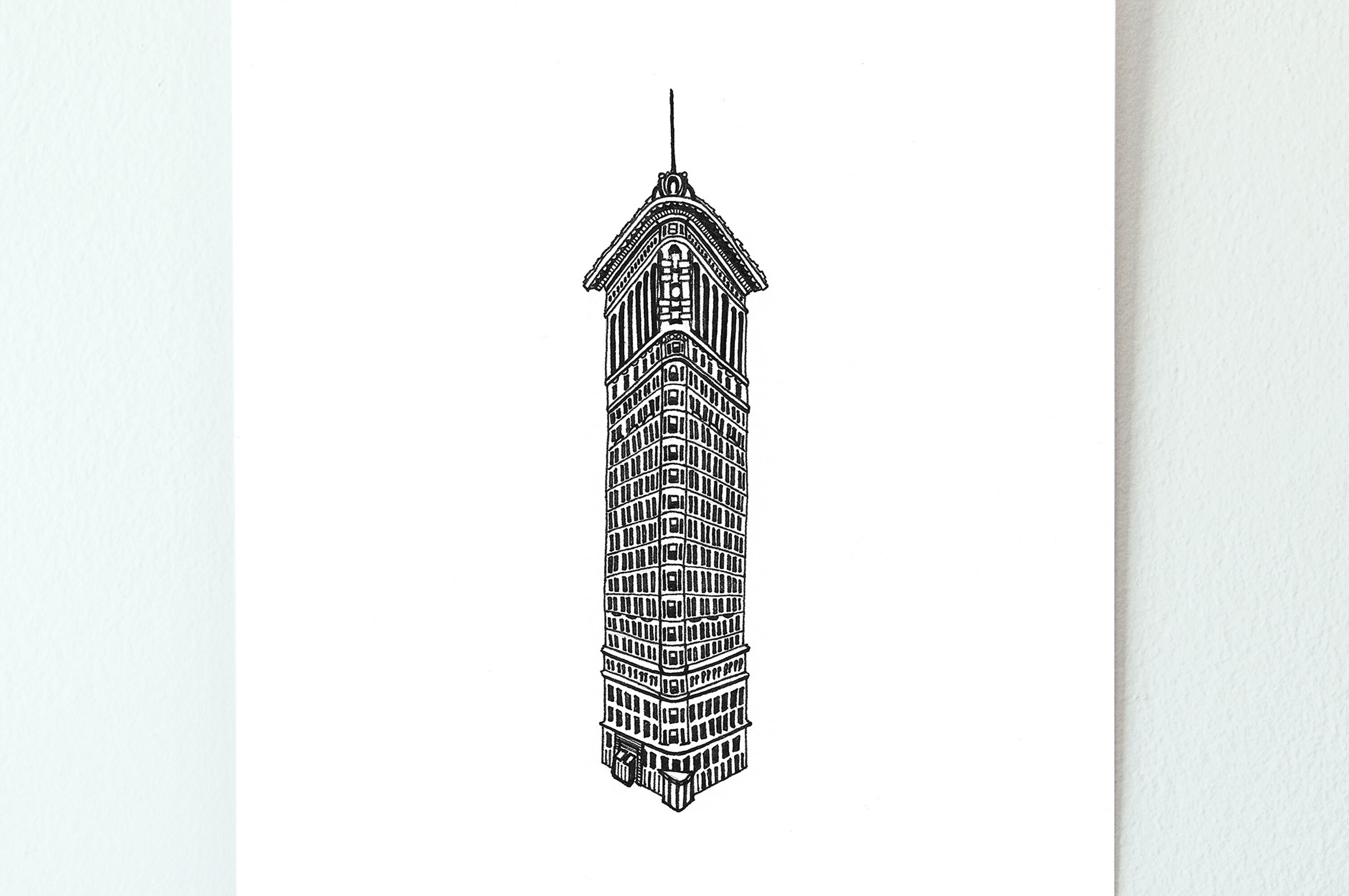 Flatiron Building Drawing | Flatiron NYC | Flatiron Building Art ...