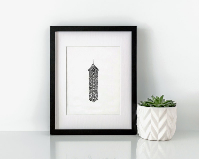 Flatiron Building Drawing | Flatiron NYC | Flatiron Building Art ...
