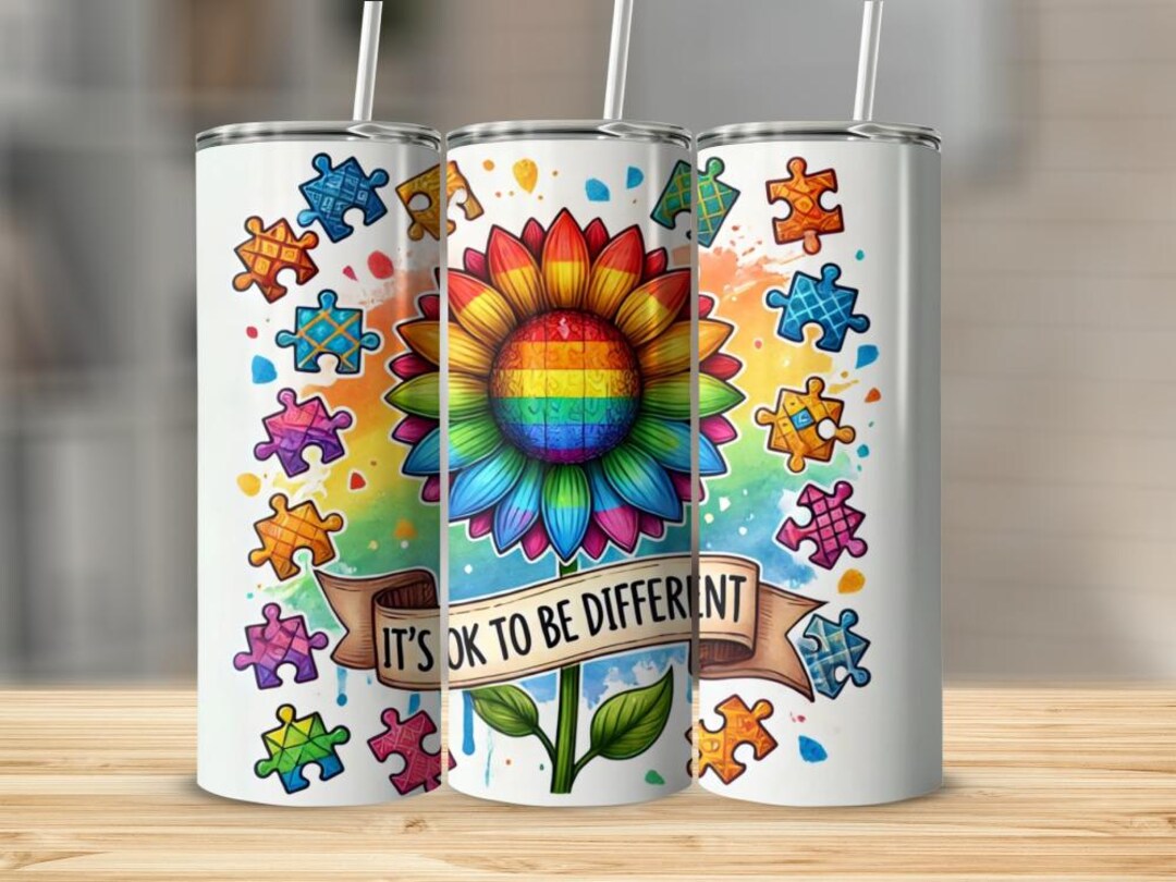 Rainbow Sunflower Autism Awareness PNG: Digital Design for Tumblers ...