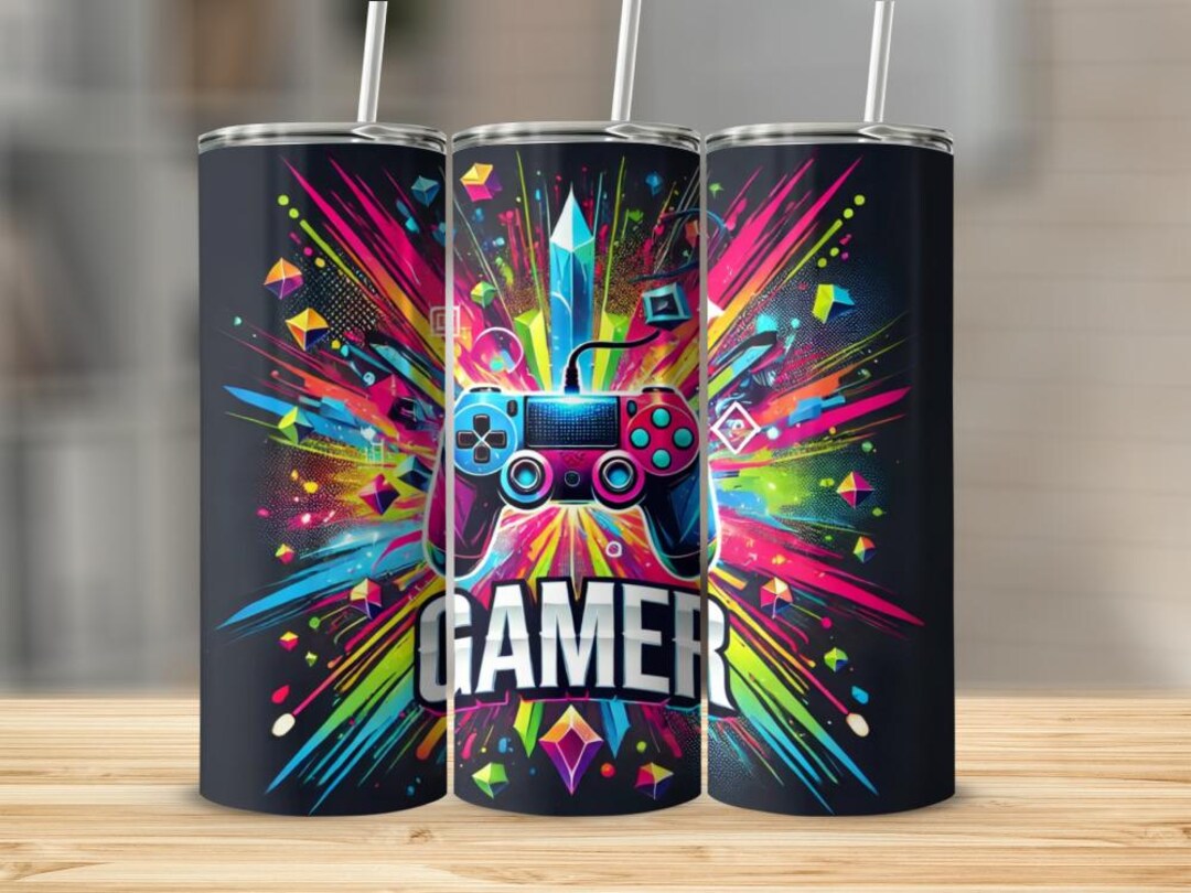 Vibrant Game Controller Art: Colorful Explosion Design (digital ...