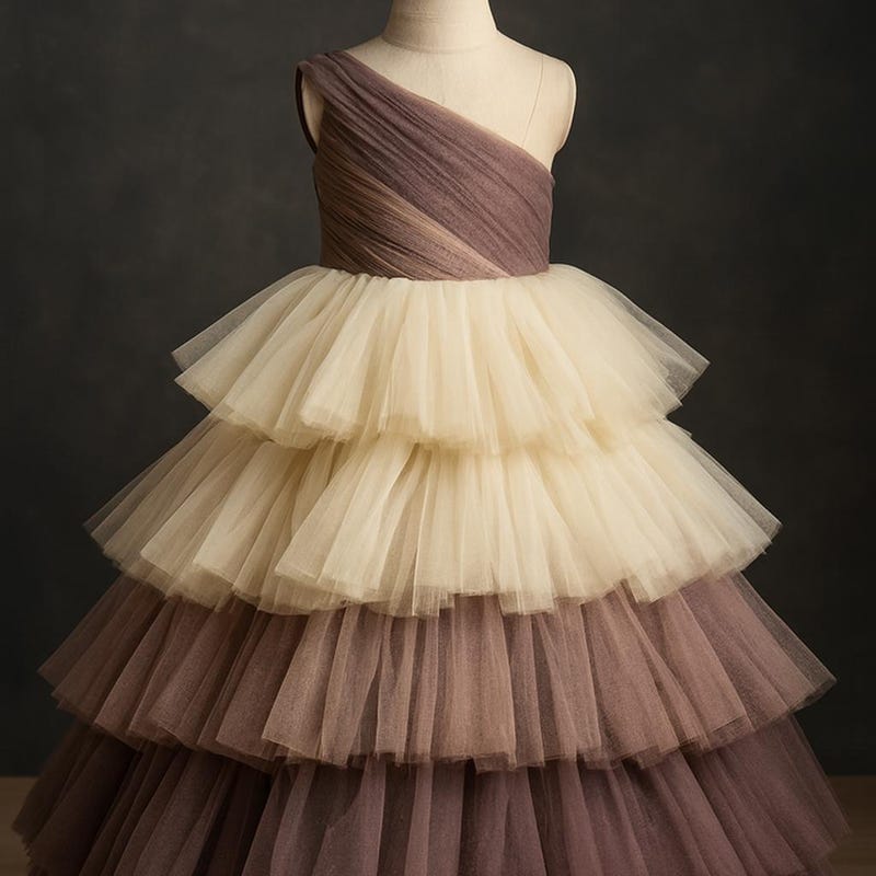 Tan Ruffle Dress - Etsy