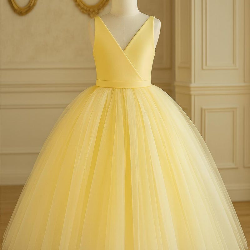 Yellow Flower Girl Dress - Etsy
