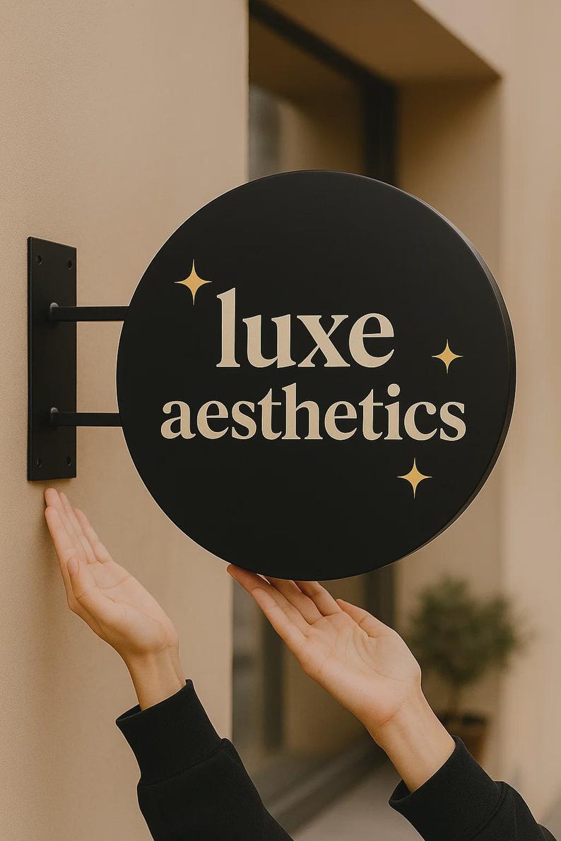 Custom Double-sided Metal Blade Sign – Outdoor Hanging Business Logo ...
