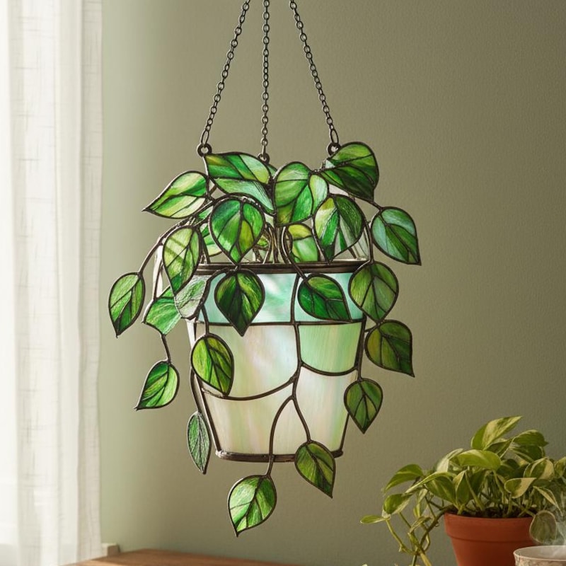 Pothos Suncatcher Glass - Etsy UK