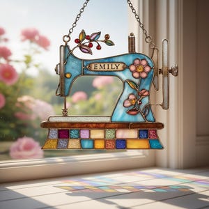 Custom Sewing Machine Resin Suncatcher – Quilter Gift, Sewing Room ...