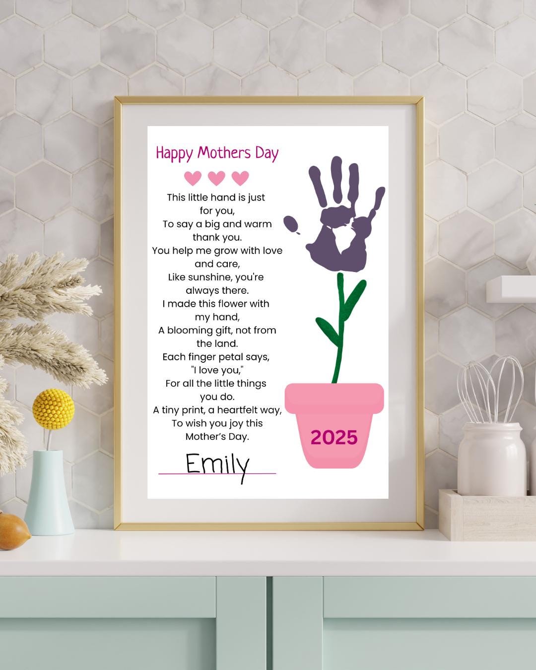 Mother's Day Handprint | Mothers Day Poem | Kids Craft | Mother's Day ...