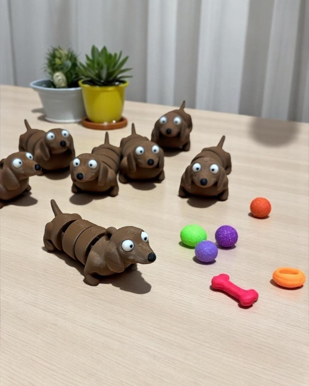 Articulated Dachshund Dog Fidget Toy – 3D Printed Flexible Wiener Dog ...