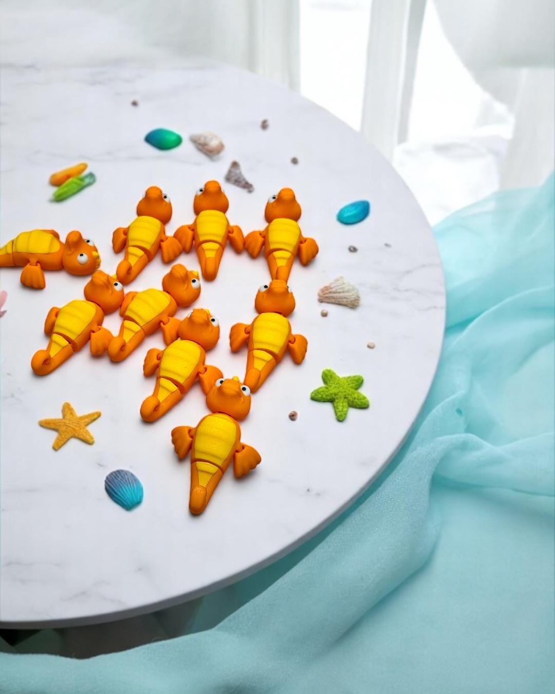 Articulated Seahorse Fidget Toy – Cute 3D Printed Ocean Animal Figure ...