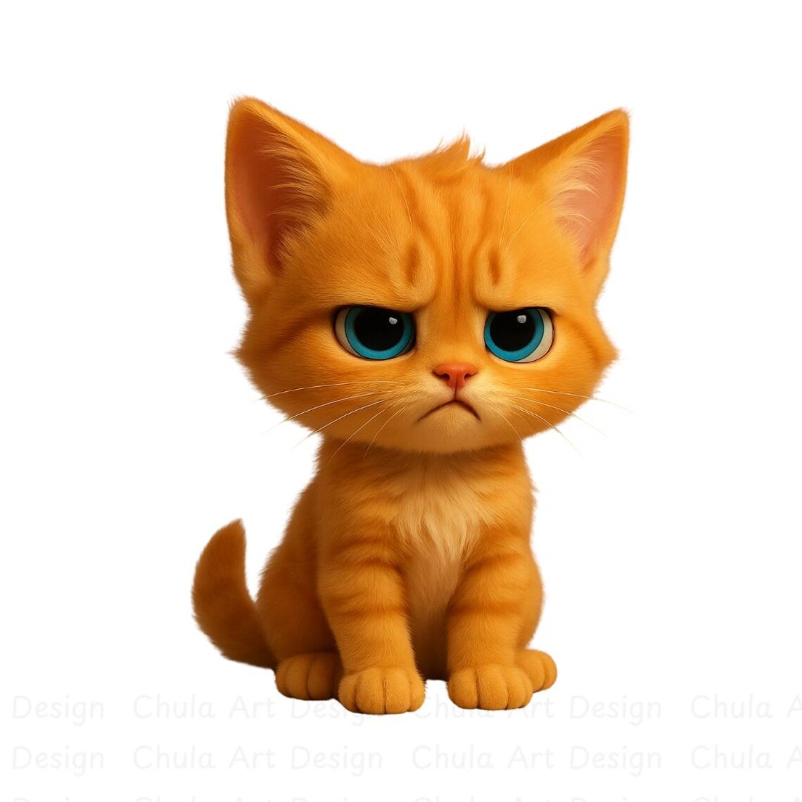 Playful Orange Cat PNG Clipart Bundle: Kawaii Kitten Stickers - Etsy