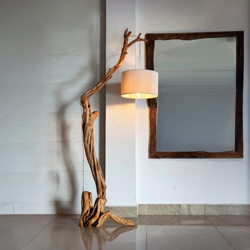 Drift Wood and Rope Lamp - Etsy Canada
