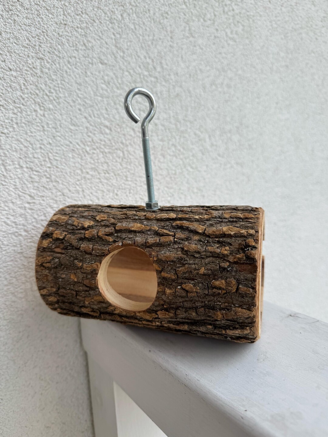 Handcrafted Small Wooden Birdhouse for Garden Trees | Natural Log ...