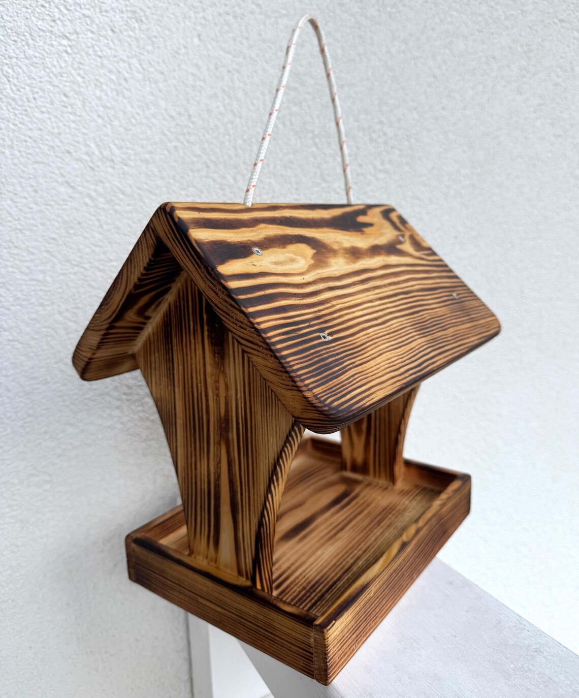 Wooden Bird Feeder, Hanging Bird Feeder, Decor for the Garden, Wooden ...
