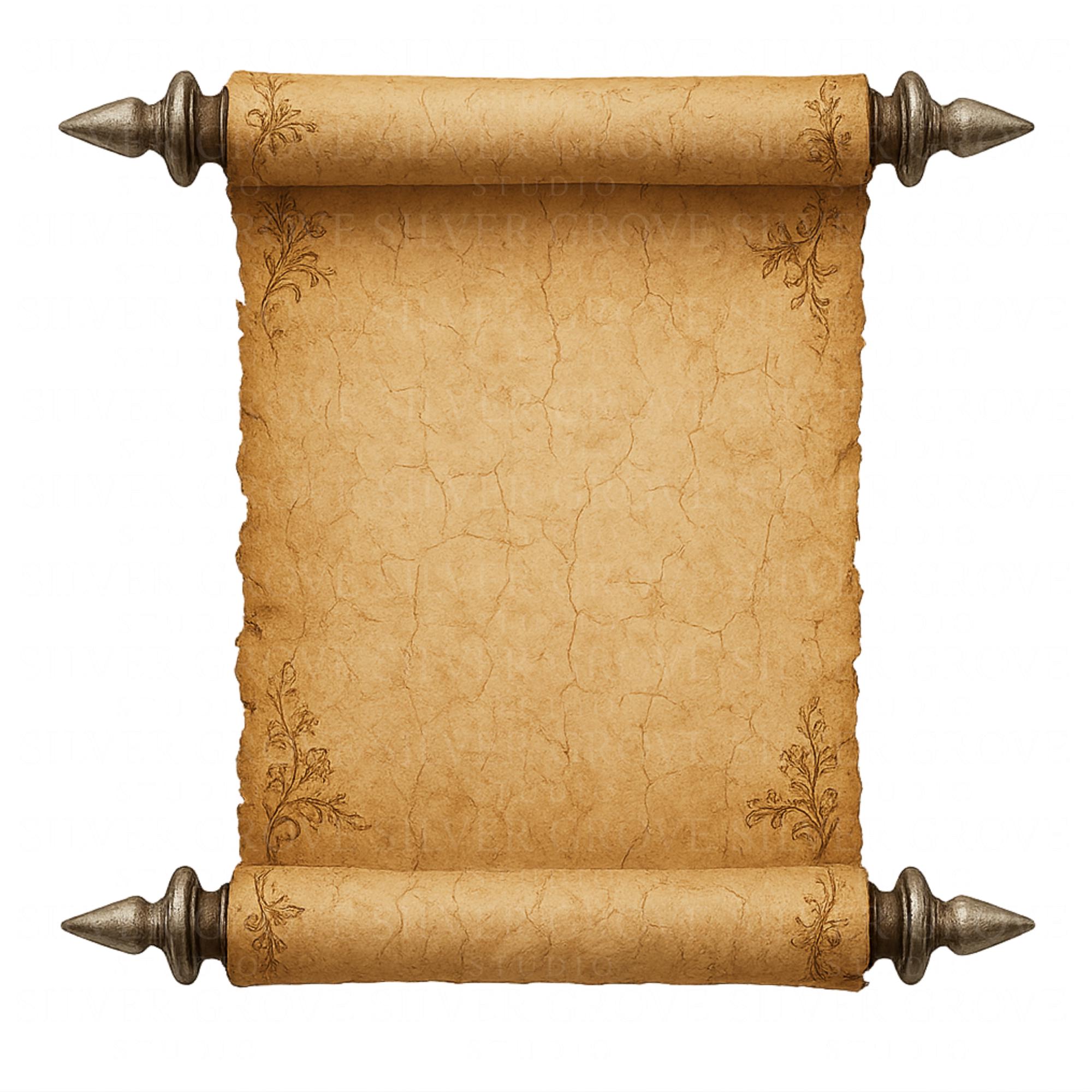 Medieval Scroll Clipart: Vintage Paper Banners (PNG Digital Download ...