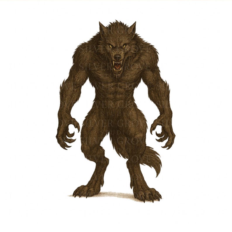 Werewolf Clipart Bundle | Fantasy Horror Digital Pngs for Crafts and ...