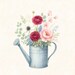 Watering Can Clipart Bundle | Watercolor Floral Pngs for Spring Crafts ...
