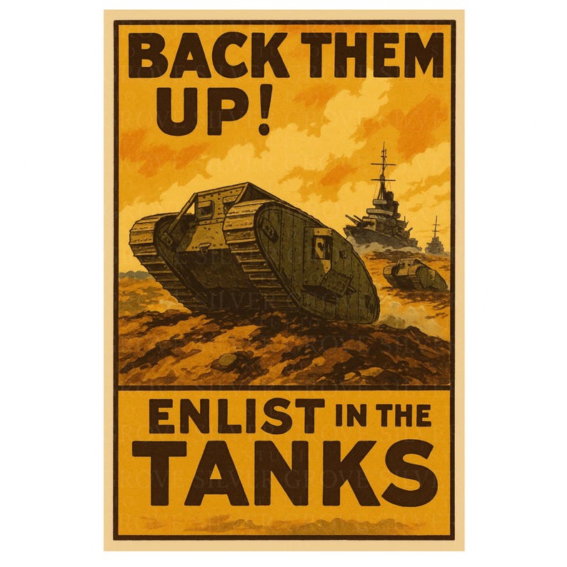 WW2 Tank Corps Poster Bundle: Vintage Military Wall Art (digital ...