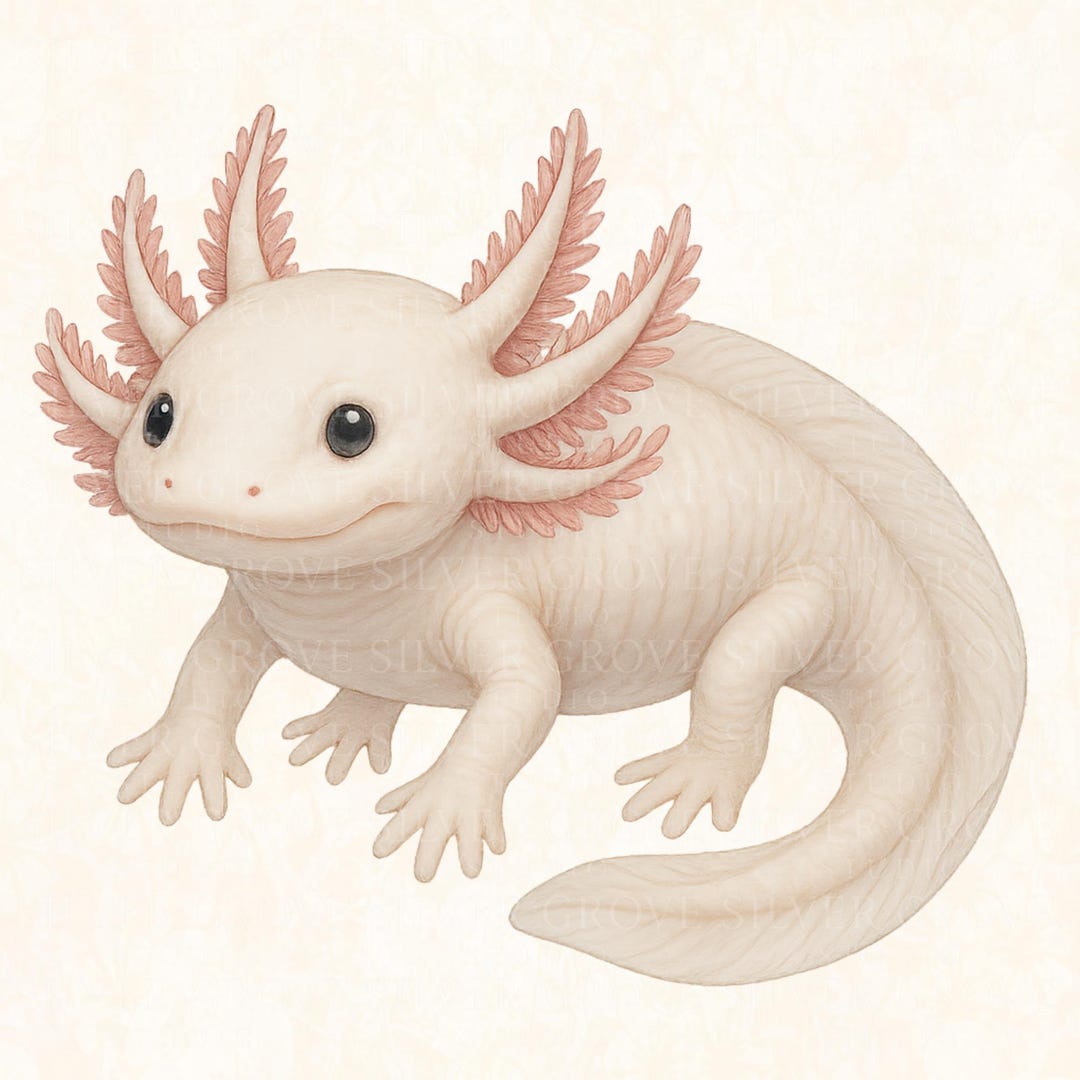 5 Cute Axolotl Clipart Bundle – High-resolution Pngs | Kawaii Amphibian ...