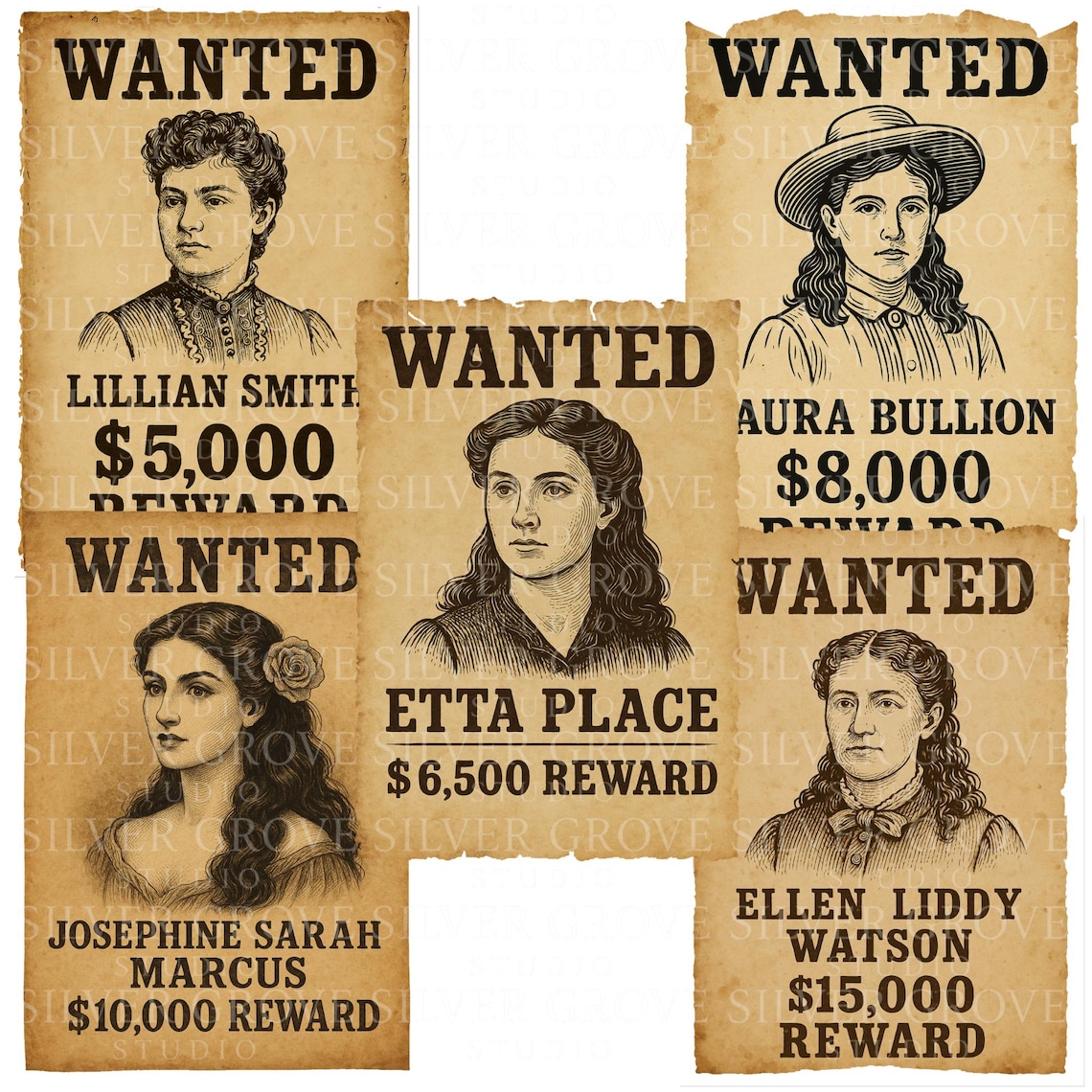 Wild West Wanted Poster Bundle: Old West Outlaw Theme (digital Download ...