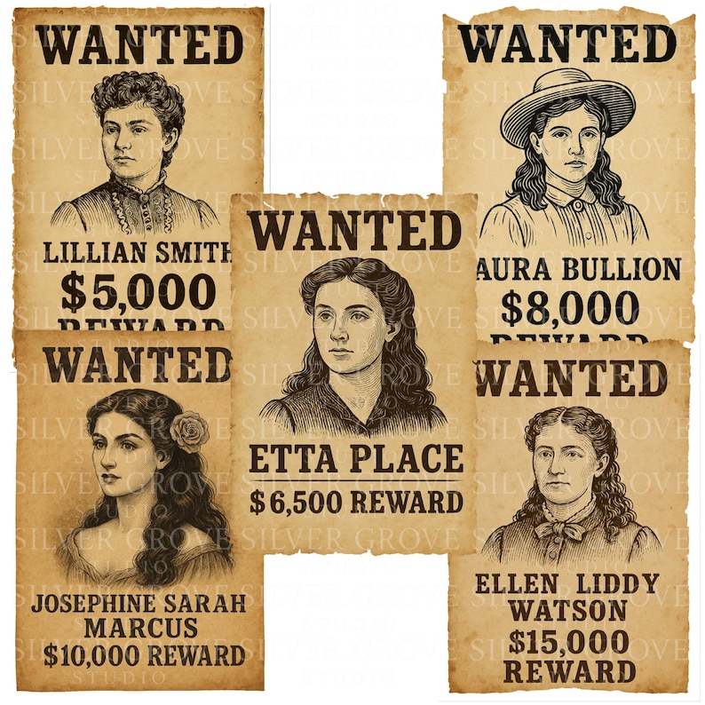 Wild West Wanted Poster Bundle: Old West Outlaw Theme (digital Download ...