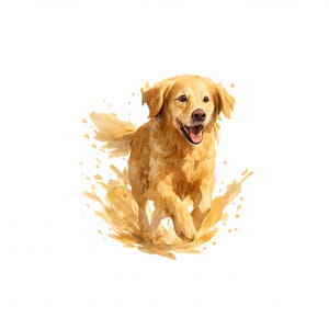 Golden Retriever Clipart Bundle | Watercolor Dog Pngs for Crafts and ...