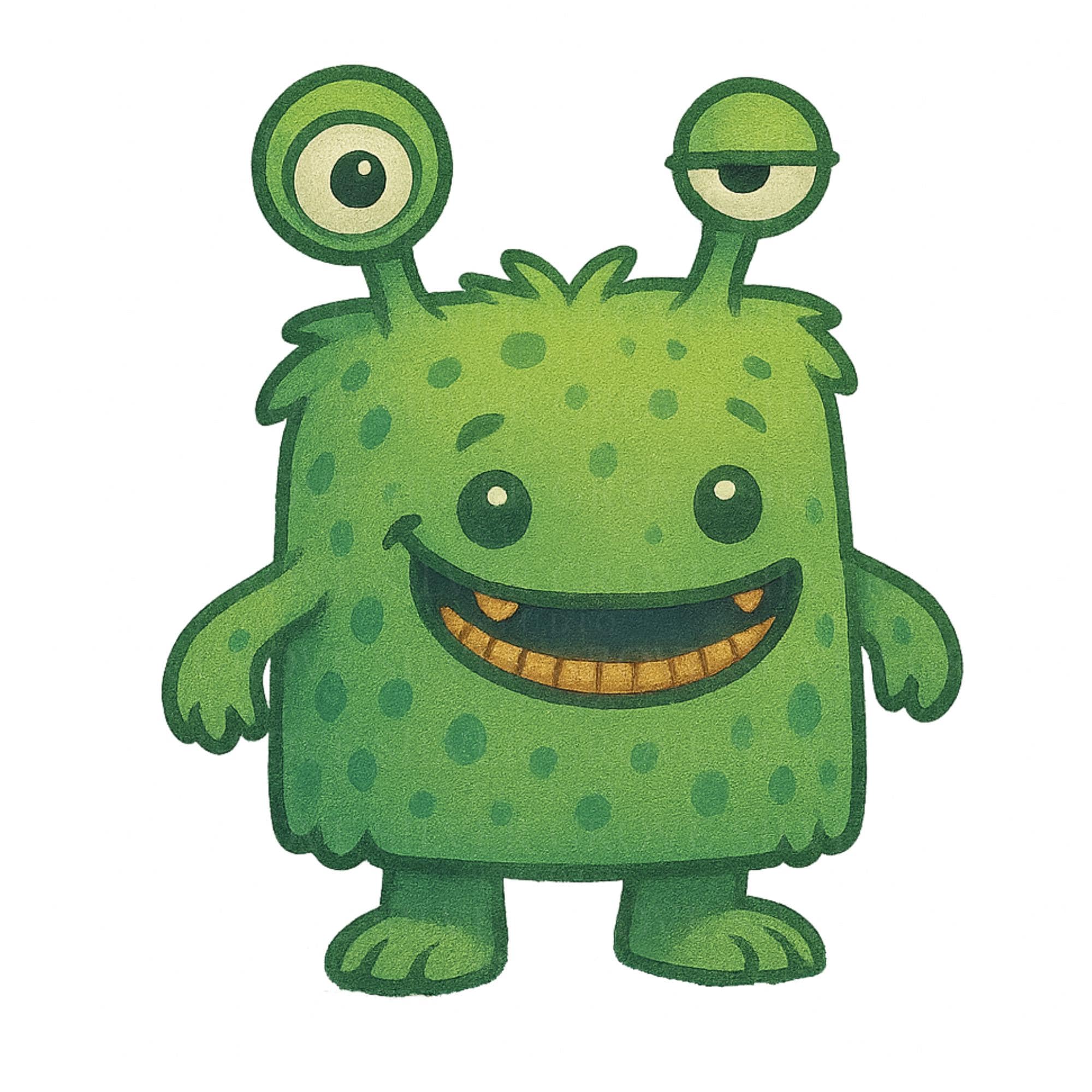 10 Cute Monster Clipart Set – Cartoon Furry Creatures PNG – Kids ...