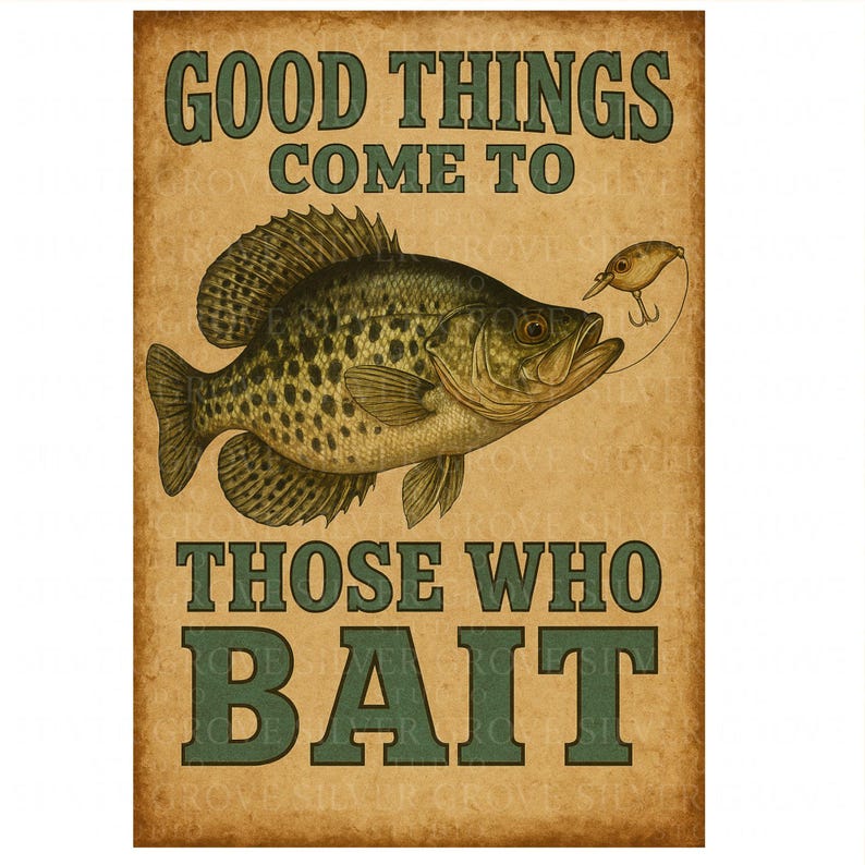 Retro Fishing Signs: Angler Gift, Bass Design (digital Prints ...