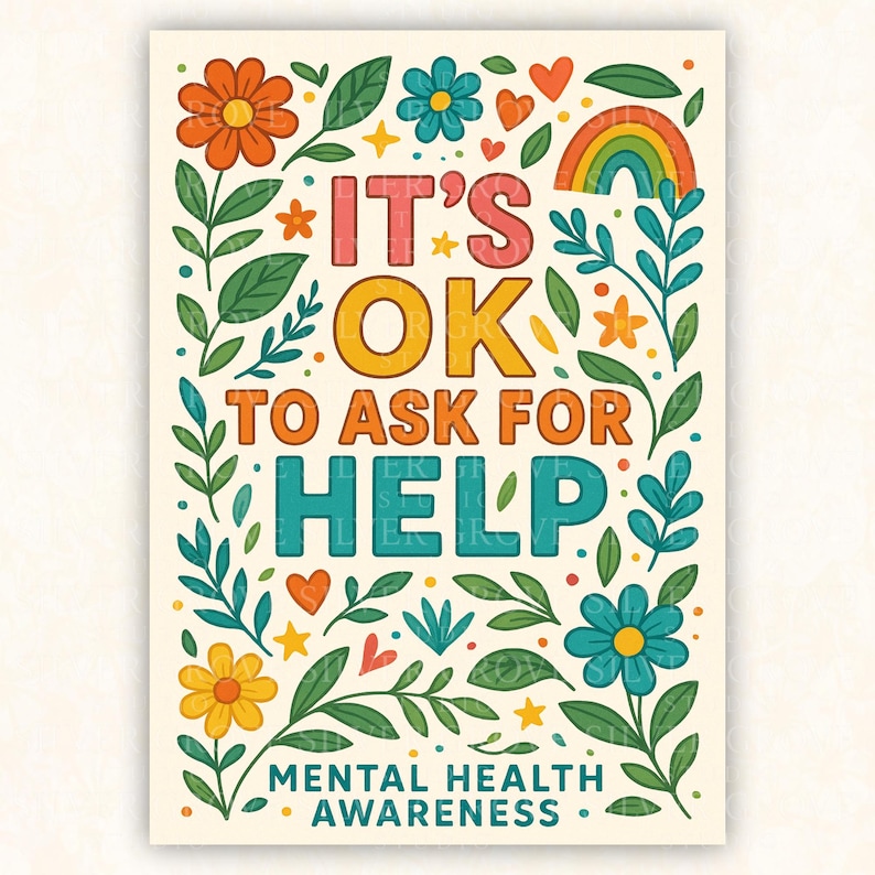 Mental Health Awareness Poster Bundle: Rainbow Inspirational Wall Art ...