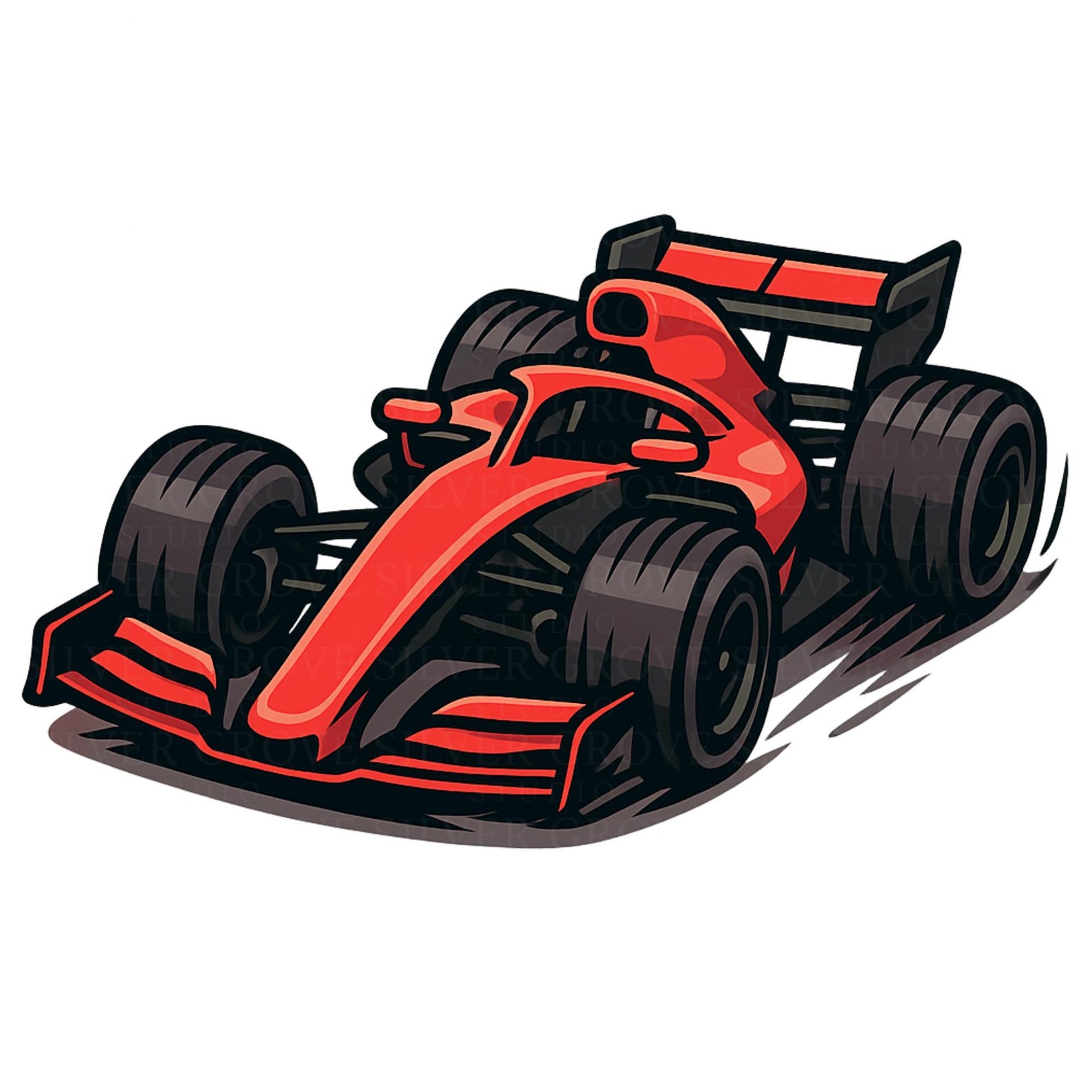 5 Cartoon F1 Race Car Clipart – Red & Green Formula One PNG – Racing ...