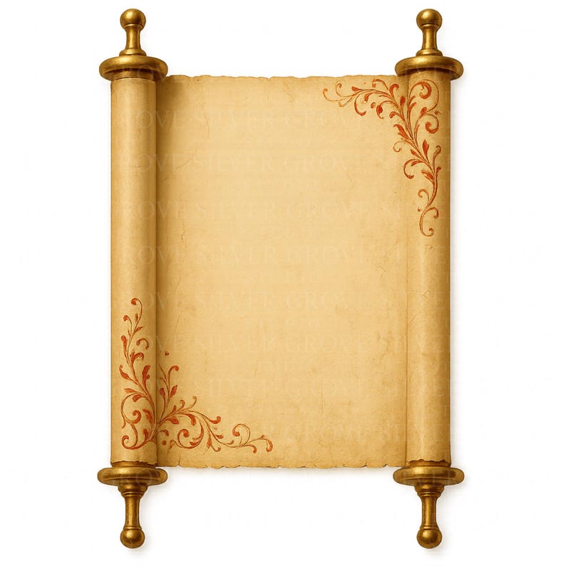 Medieval Scroll Clipart: Vintage Paper Banners (PNG Digital Download ...