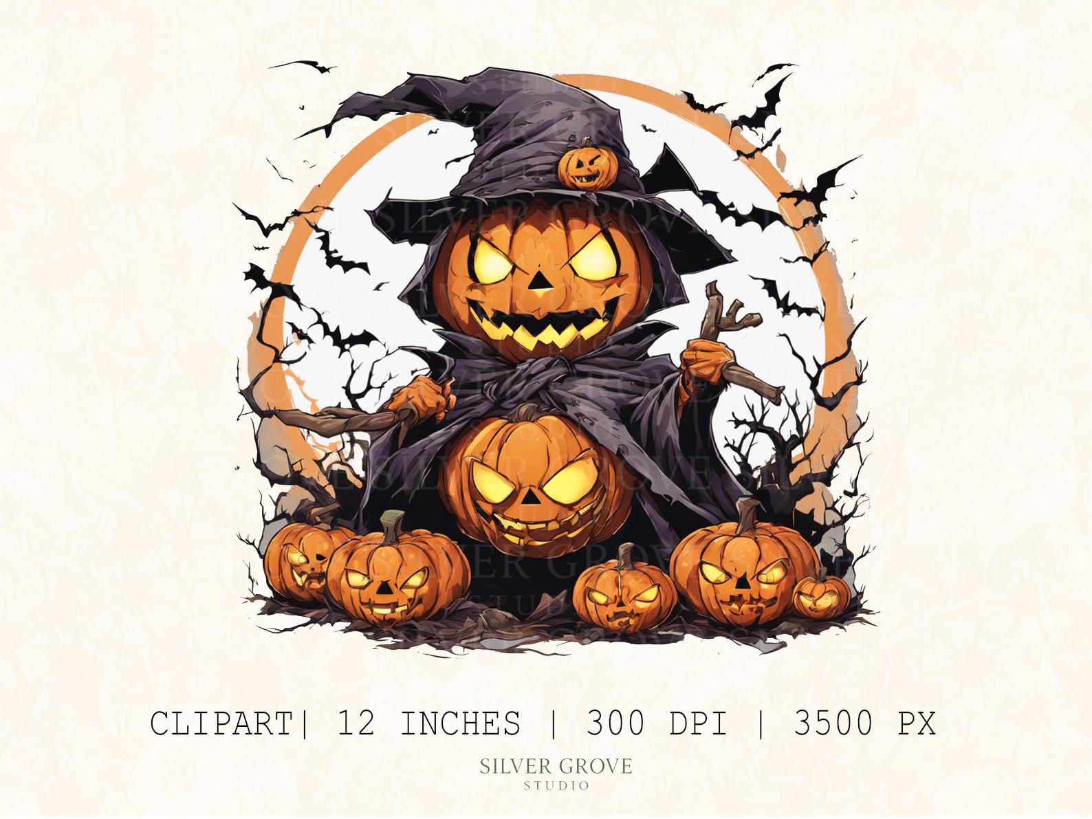 5 Scary Halloween Pumpkin Clipart PNG – Evil Jack-o'-lantern Face ...