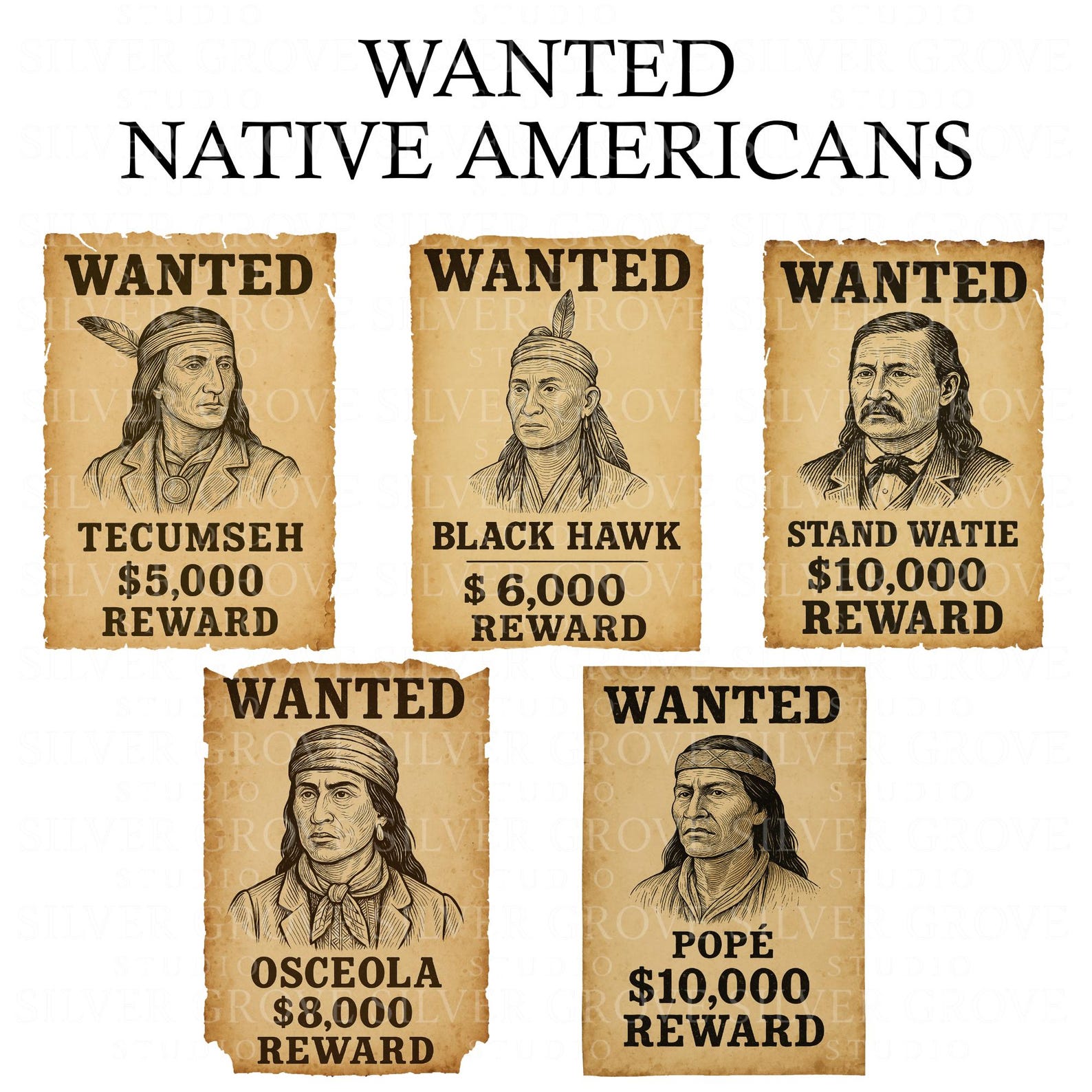 Wild West Wanted Poster Bundle: Old West Outlaw Theme (digital Download ...