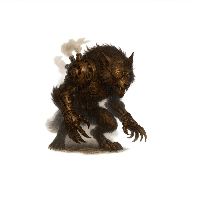 Werewolf Clipart Bundle | Fantasy Horror Digital Pngs for Crafts and ...