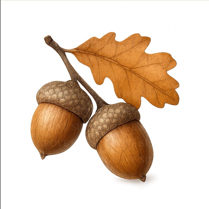 Autumn Acorn & Pinecone Clipart Set: Rustic Woodland Pngs (digital ...