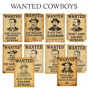 Wild West Wanted Poster Bundle: Old West Outlaw Theme (digital Download ...
