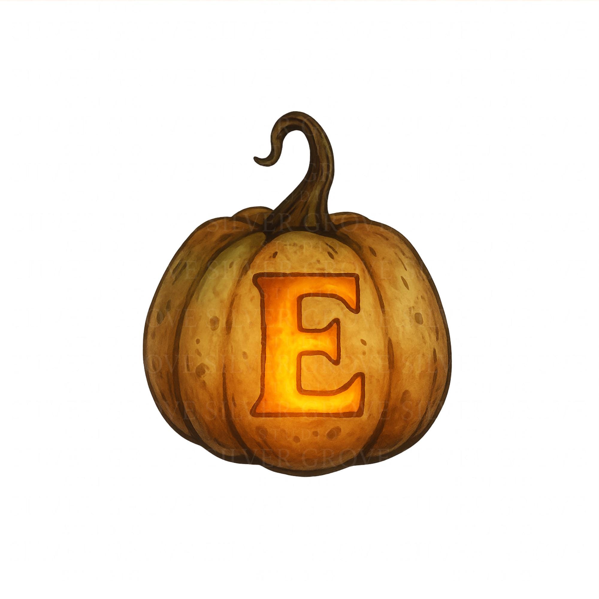 Halloween Pumpkins Clipart: Carved Letter Banner (digital Download) - Etsy