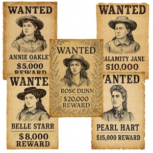 Wild West Wanted Poster Bundle: Old West Outlaw Theme (digital Download ...