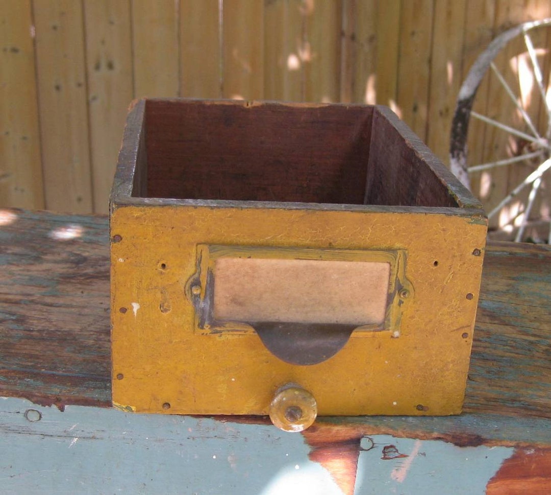 Antique Wood Drawer Box Rustic Primitive Bin Home Decor Country Kitchen ...