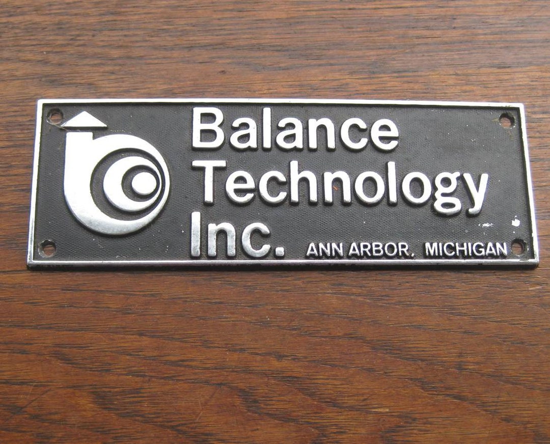 Vintage Machine Sign Balance Technology Inc Ann Arbor Michigan - Etsy